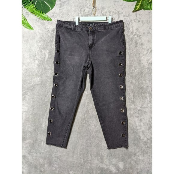 one 5 one | Jeans | One 5 One Women Jeans Grommet Black Solid Size 2w W ...